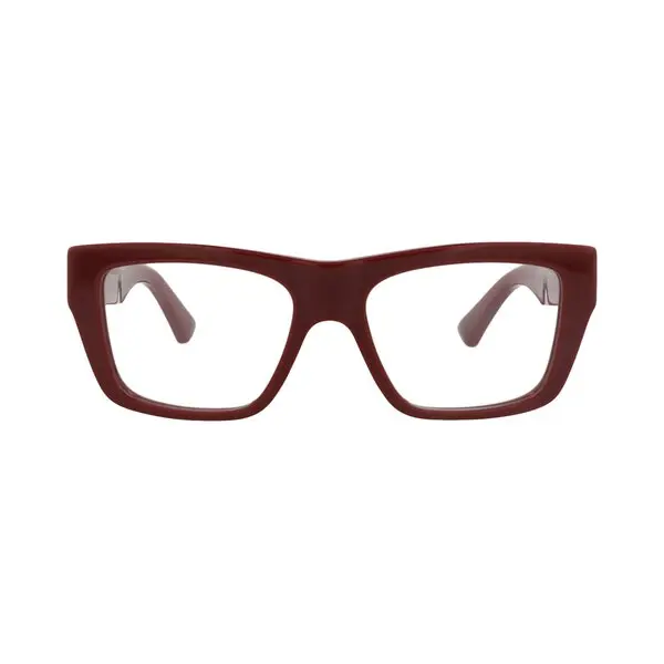 Bottega Veneta Square-frame Acetate Optical Frames 'burgundy/transparent