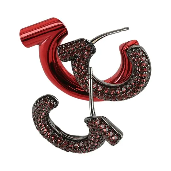 FERRAGAMO Crystal-embellished Gancini Half-hoop Earrings