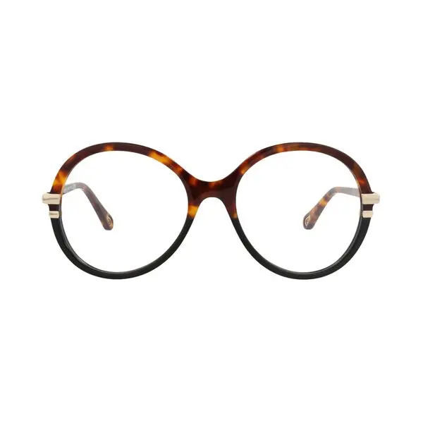 Chloé Round-frame Bio Acetate Optical Frames 'havana/transparent