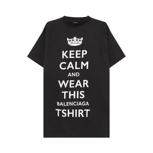 Balenciaga Oversized Keep Calm T-shirt 'washed /white