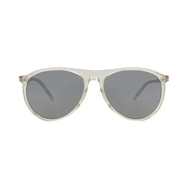 Saint Laurent Aviator-frame Recycled Acetate Sunglasses 'beige/silver