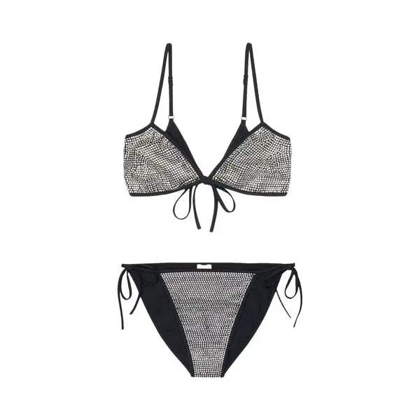 Balenciaga Crystal Embellished Bikini Set - Black