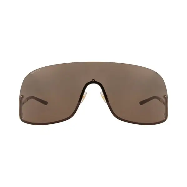 Gucci Shield-frame Metal Sunglasses /brown