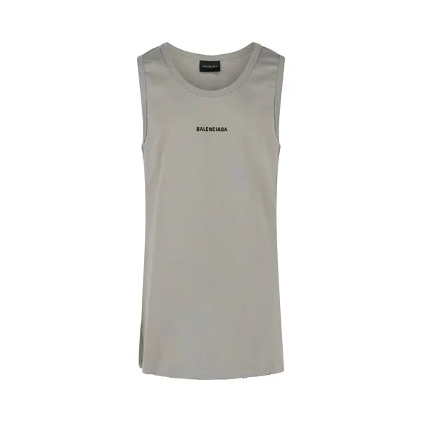 Balenciaga Embroidered Logo Tank 'dust - Black
