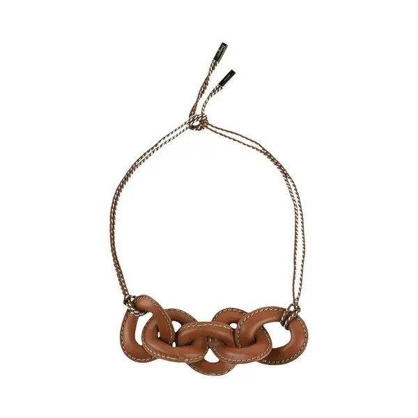 FERRAGAMO Sella Leather Choker Necklace - Multicolor