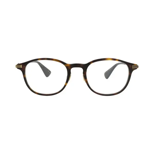 Gucci Round-frame Recycled Acetate Optical Frames 'havana/gold/transparent