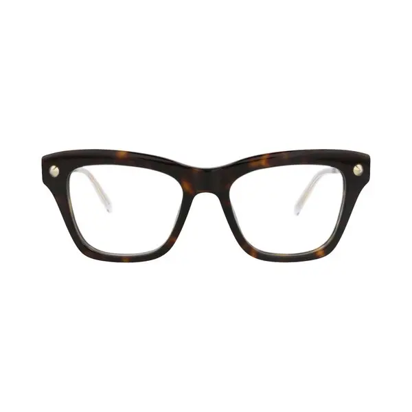 Alexander McQueen Square-frame Recycled Acetate Optical Frames 'havana/gold/transparent