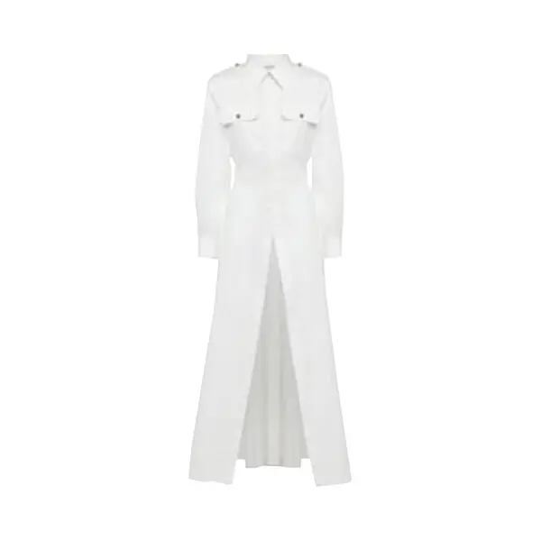 Alexander McQueen Cutaway Cotton Military Shirt 'optical