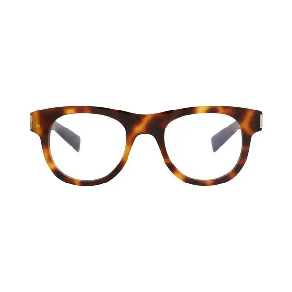 Saint Laurent Round-frame Recycled Acetate Optical Frames 'havana/transparent