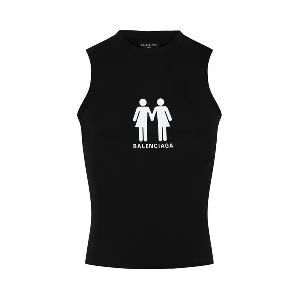 Balenciaga Pride 2022 Fitted Graphic Tank /white - Black