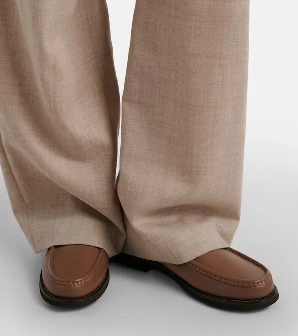 Brunello Cucinelli Monili Leather Loafers
