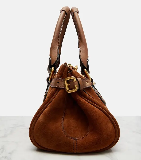 Chloé Paddington Suede Shoulder Bag - Brown