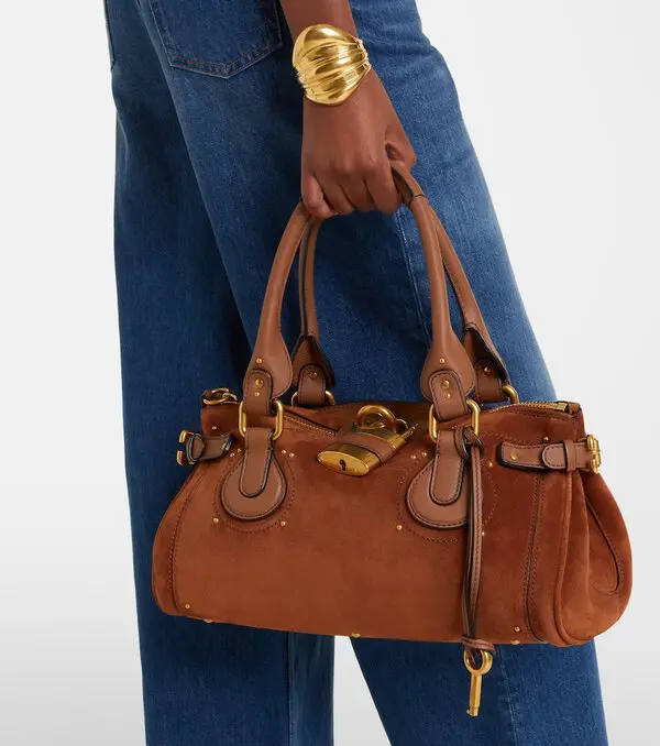 Chloé Paddington Suede Shoulder Bag - Brown