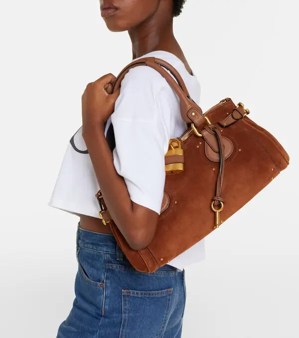 Chloé Paddington Suede Shoulder Bag - Brown