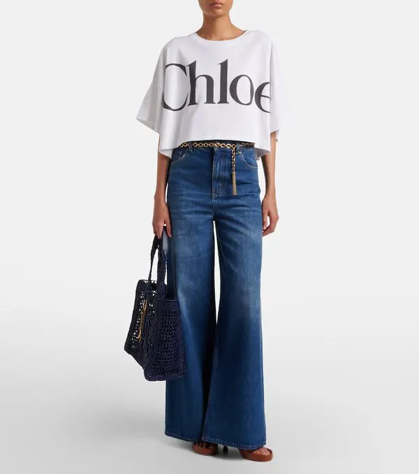 Chloé Raffia East-west Tote Bag - Blue