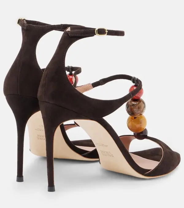 MALONE SOULIERS Lena Beaded Suede Sandals