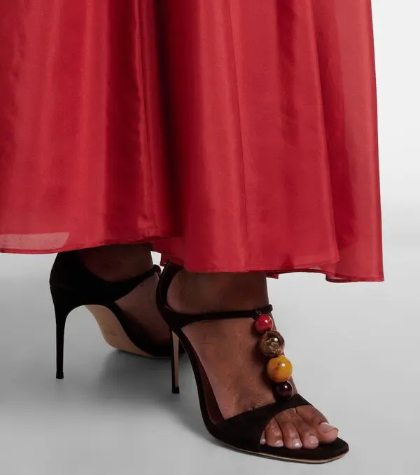 MALONE SOULIERS Lena Beaded Suede Sandals