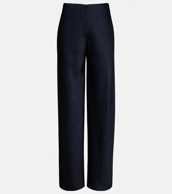 Vince Colette Satin Wide-leg Pants - Blue