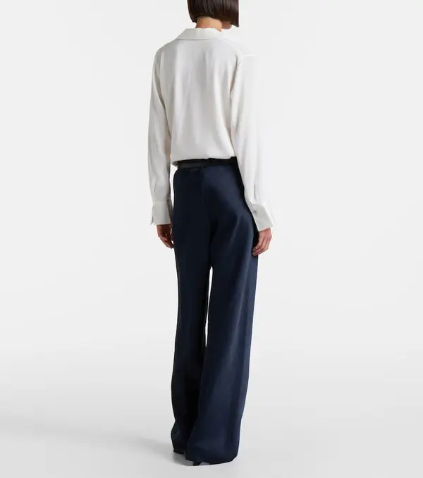 Vince Colette Satin Wide-leg Pants - Blue