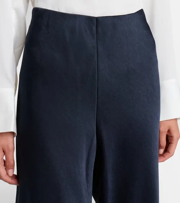 Vince Colette Satin Wide-leg Pants - Blue