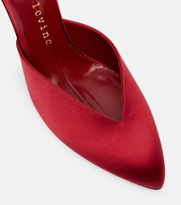 HERBERT LEVINE Satin Pointed Toe Mules