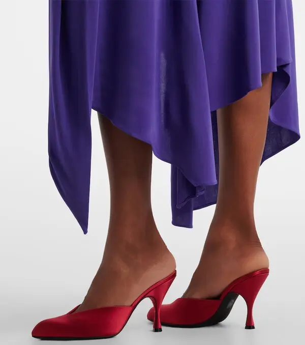 HERBERT LEVINE Satin Pointed Toe Mules
