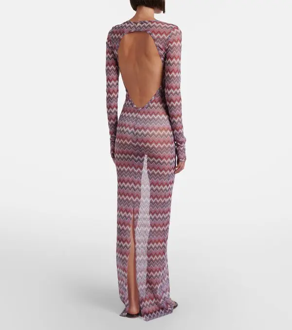 BANANHOT Renne Chevron Print Maxi Dress