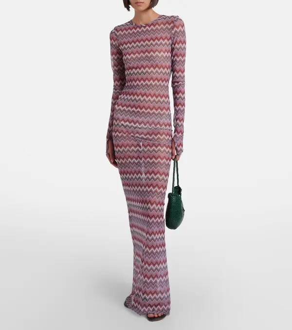 BANANHOT Renne Chevron Print Maxi Dress