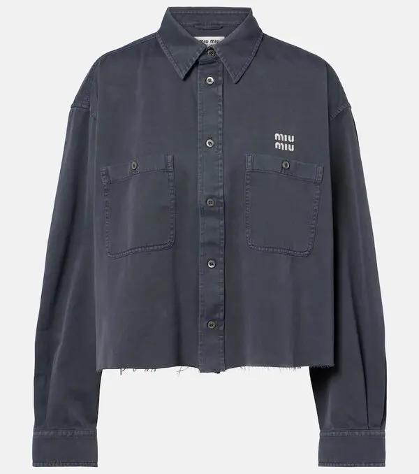 Miu Miu Frayed Denim Shirt