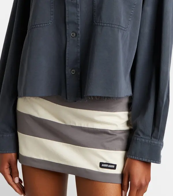 Miu Miu Frayed Denim Shirt