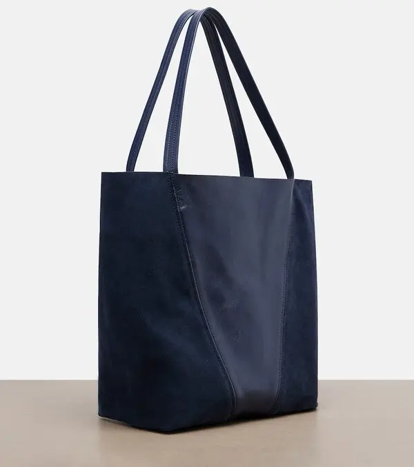Chloé Spin Leather And Suede Tote Bag - Blue