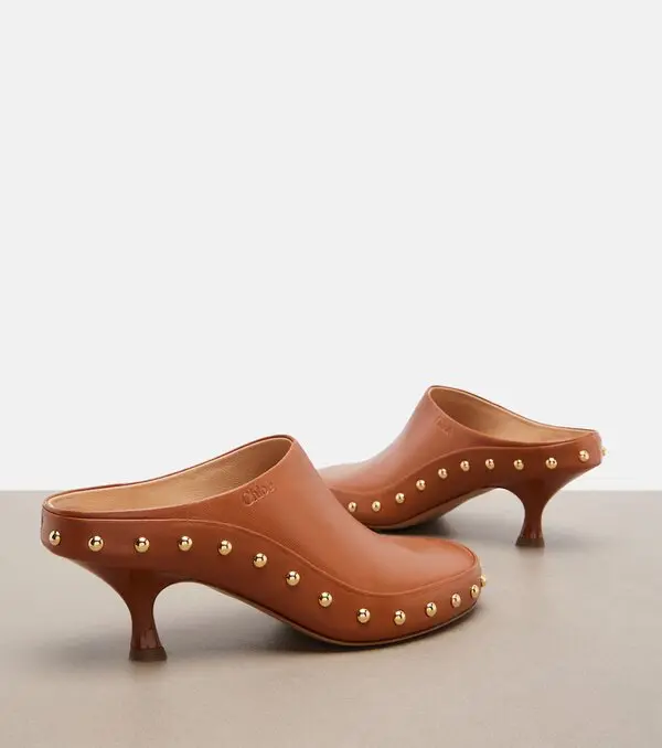 Chloé Studded Leather Clogs
