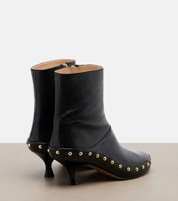Chloé Junie Studded Leather Ankle Boots