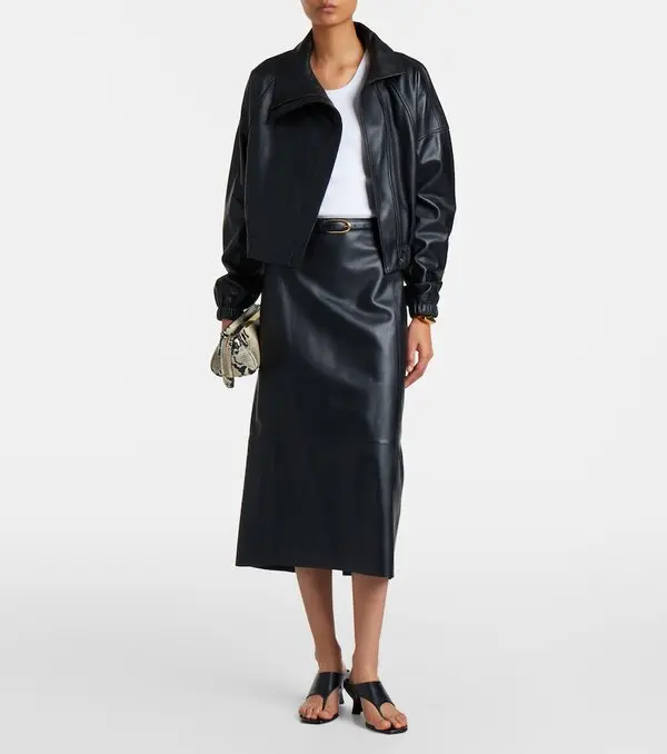 Vince Leather Pencil Skirt