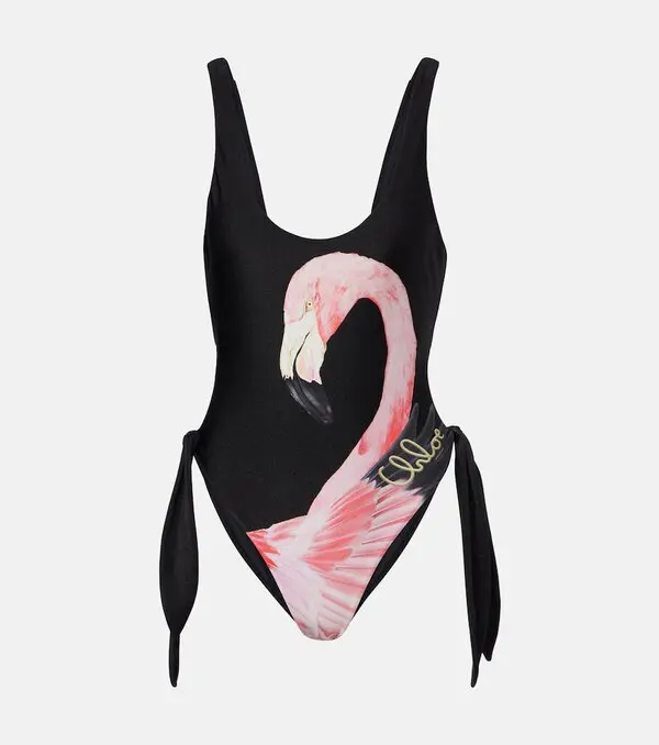 Chloé Printed One Piece Swimsuit - Black