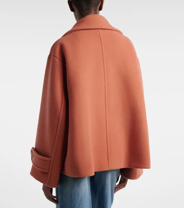 Chloé Oversized Wool-blend Peacoat - Pink