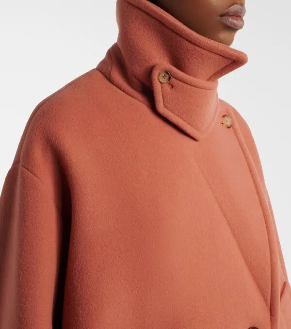 Chloé Oversized Wool-blend Peacoat - Pink