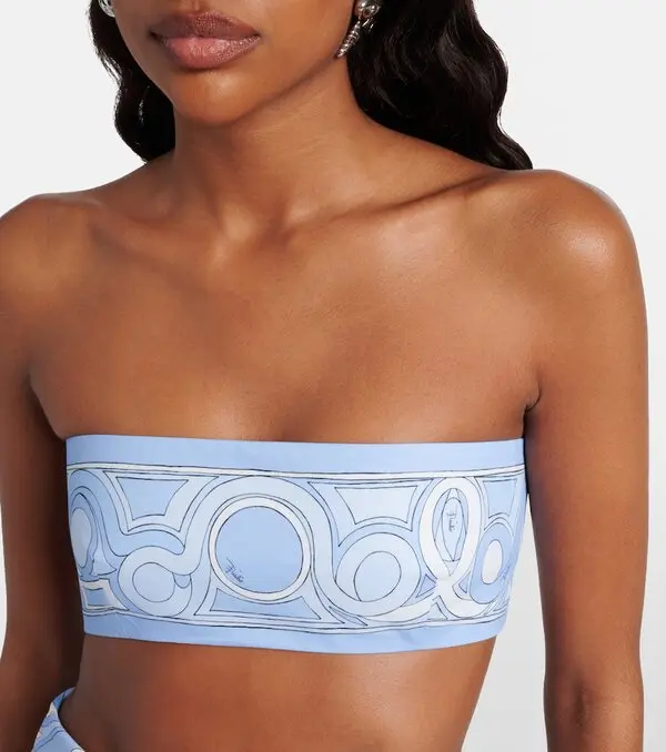 Emilio Pucci Printed Cotton Bandeau Top