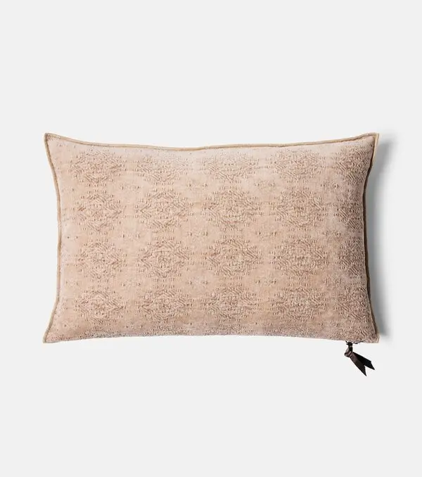 MAISON DE VACANCES Cotton-blend Jacquard Cushion - Beige