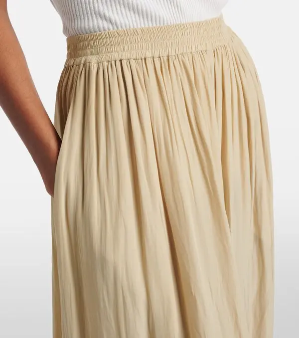 Chloé Pleated Satin Balloon Pants - Green