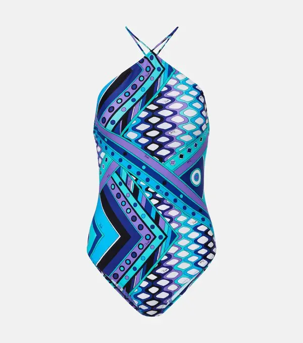 Emilio Pucci Vivara Open-back Swimsuit - Blue