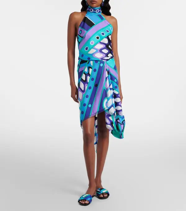 Emilio Pucci Vivara Silk Twill Midi Skirt