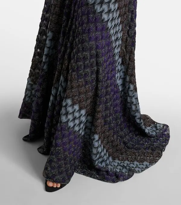 Missoni Halterneck Knitted Lame Gown