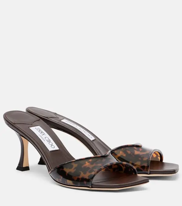 JIMMY CHOO Skye Leopard-print Tpu Mules - Brown
