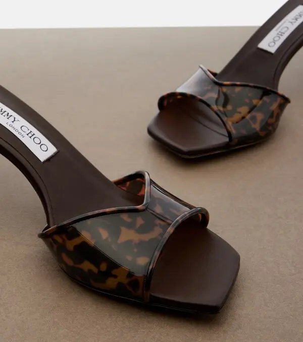 JIMMY CHOO Skye Leopard-print Tpu Mules - Brown
