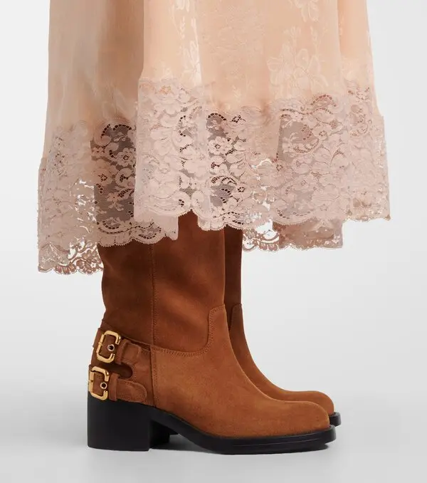 Chloé Dakota Suede Biker Boots