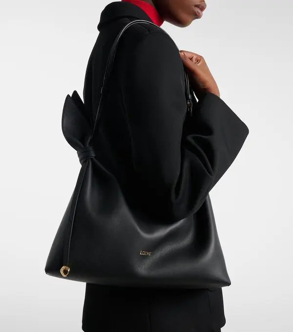 Loewe Medium Leather Shoulder Bag - Black