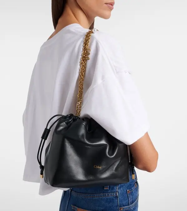 Chloé Small Leather Shoulder Bag - Black