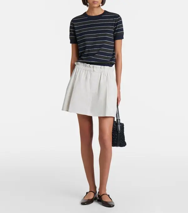 Vince Striped Cotton And Cashmere Sweater