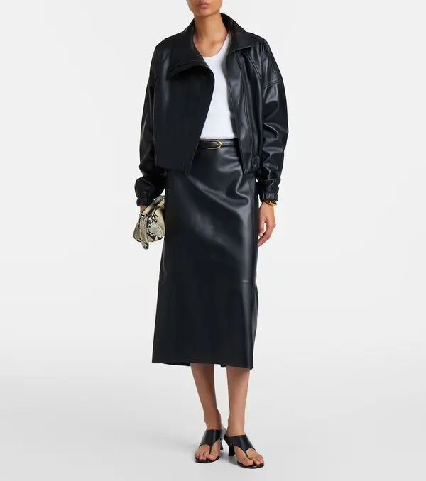 Vince Leather Bomber Jacket